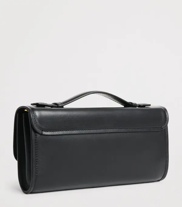 Harrods Leather Snaffle East West Purse With Gold Tone Hardware