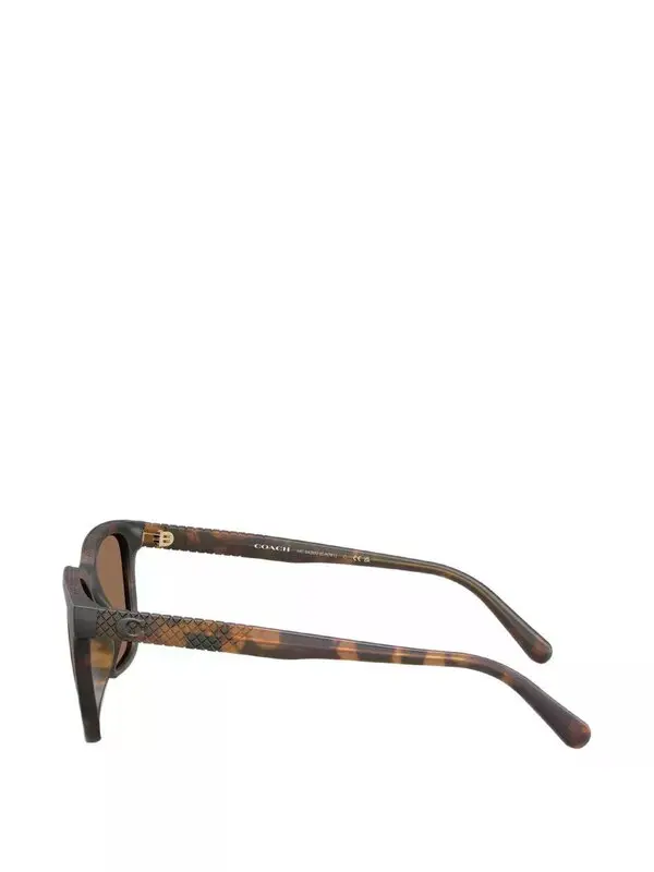 COACH C Hardware Textured Square-frame Sunglasses
