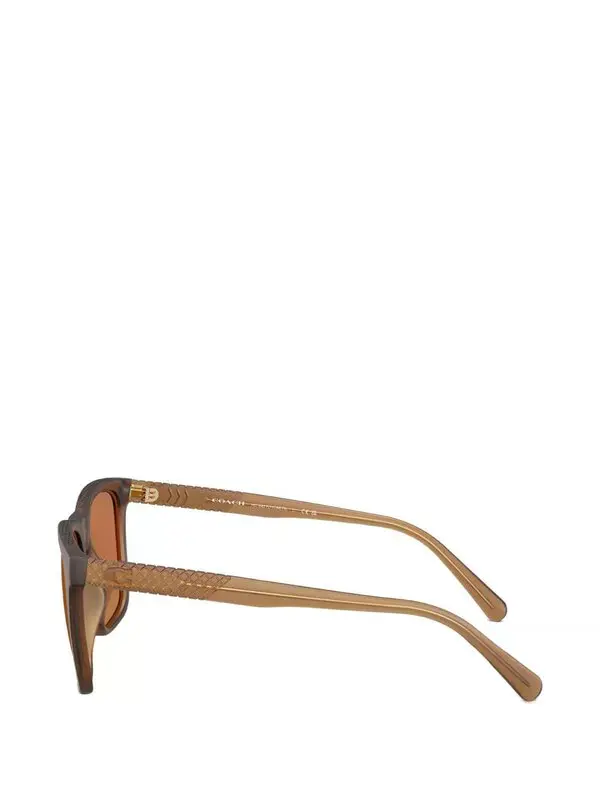 COACH C Hardware Textured Square-frame Sunglasses