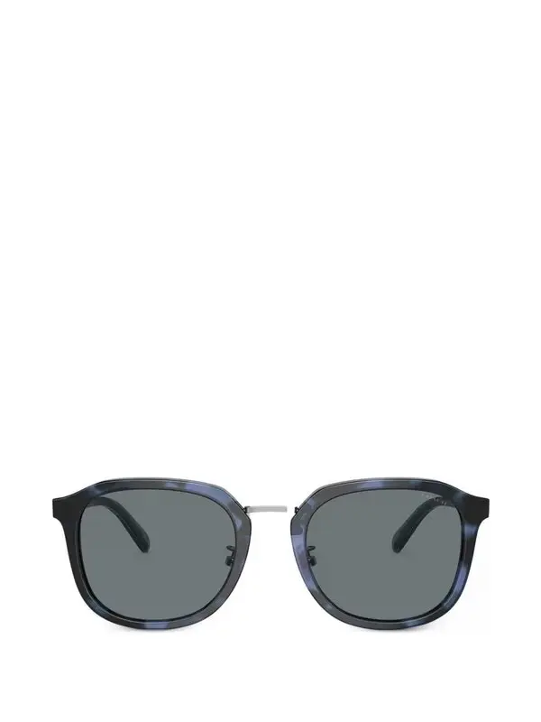 COACH Tortoiseshell Effect Round Frame Sunglasses