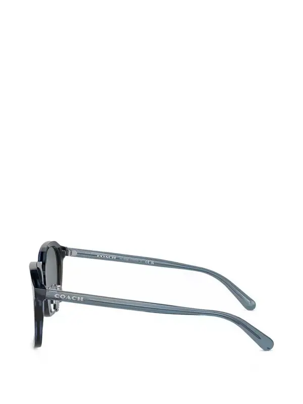 COACH Tortoiseshell Effect Round Frame Sunglasses