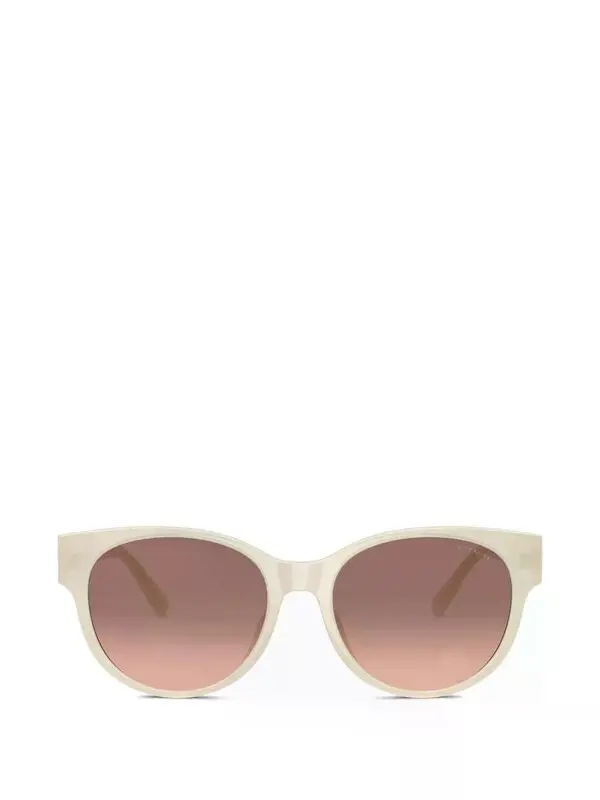 COACH Quilted-effect Round-frame Sunglasses