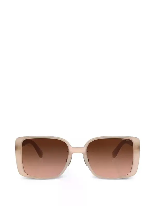 COACH Logo Plaque Rectangle Frame Sunglasses