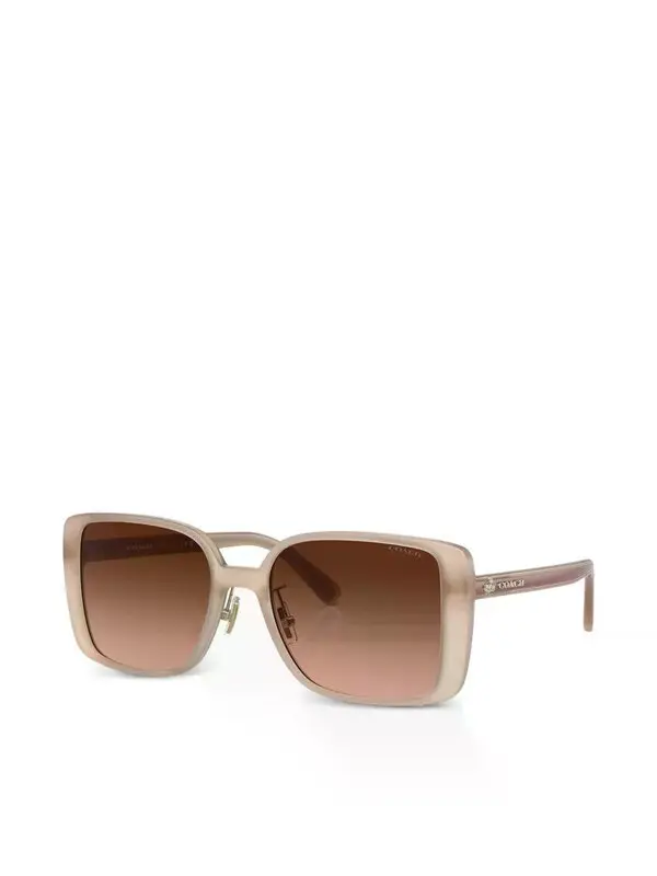 COACH Logo Plaque Rectangle Frame Sunglasses