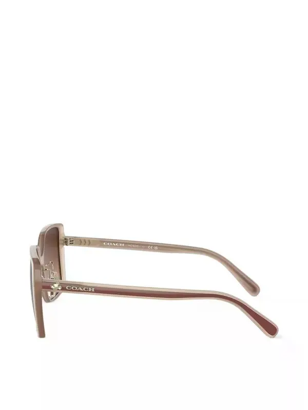 COACH Logo Plaque Rectangle Frame Sunglasses