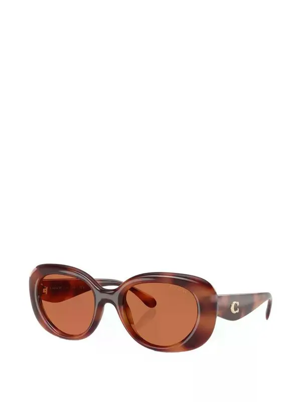 COACH Tortoiseshell-effect Oval-frame Sunglasses