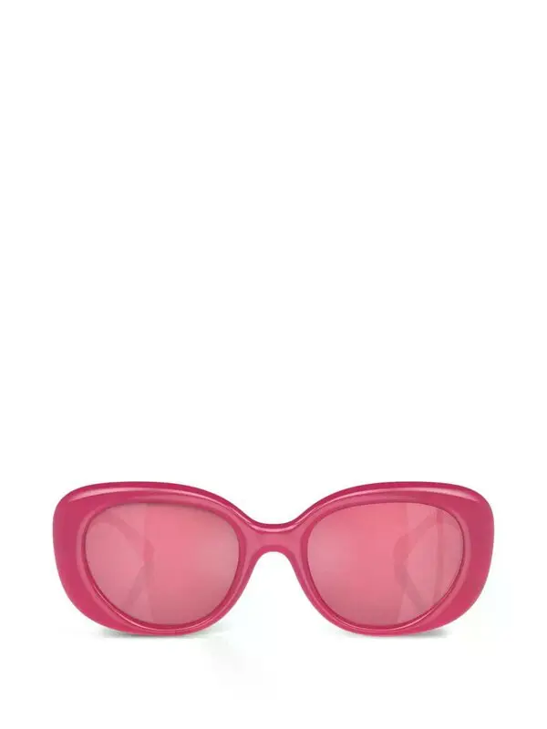 COACH Logo-plaque Oval-frame Sunglasses