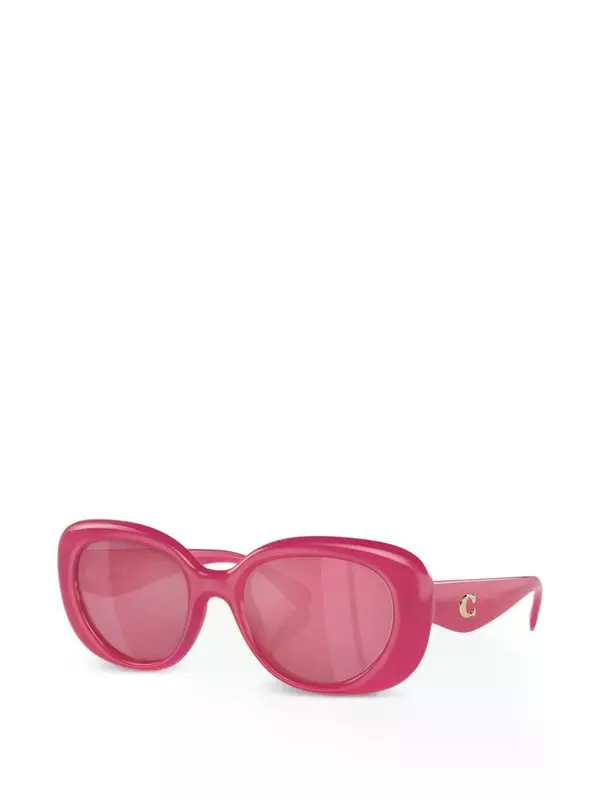 COACH Logo-plaque Oval-frame Sunglasses