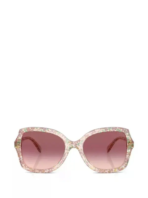 COACH Floral-print Butterfly-frame Sunglasses - Pink