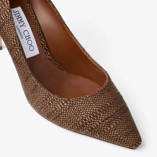 JIMMY CHOO Romy 85 Fine Raffia Pumps - Neutral