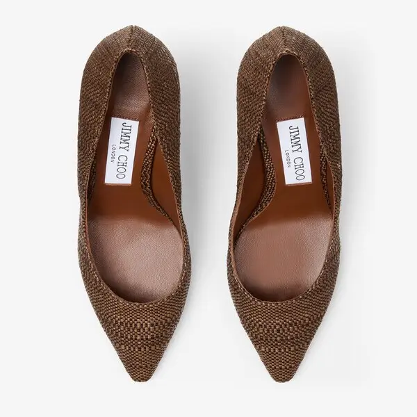 JIMMY CHOO Romy 85 Fine Raffia Pumps - Neutral