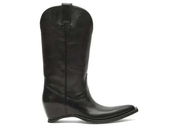 MAISON MARGIELA Heelless Leather Western Boots - Black