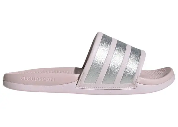 Adidas Adilette Comfort 2.0 Slides - Almost Pink/silver Metallic