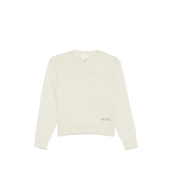 A.p.c. Ribbed Crew Neck Pullover - Cream