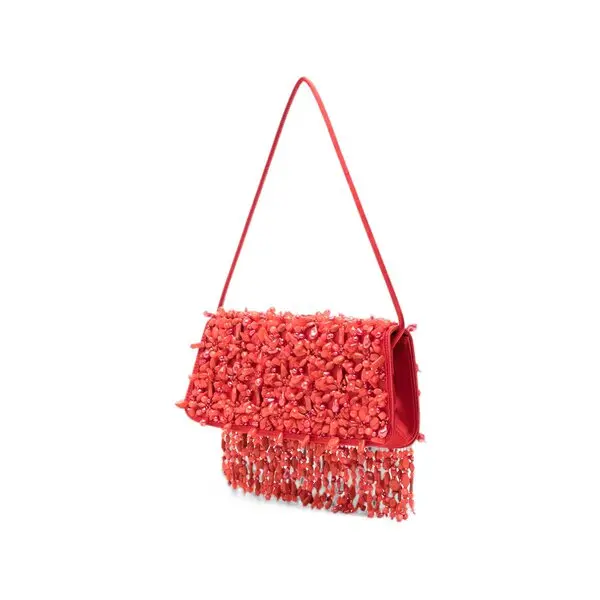 Cult Gaia Beaded Fringe Shoulder Bag