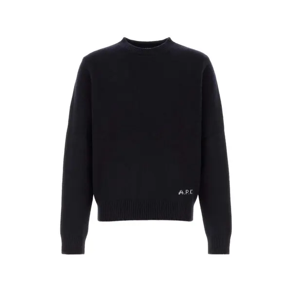 A.p.c. Crew Neck Long Sleeve Wool Pullover - Blue