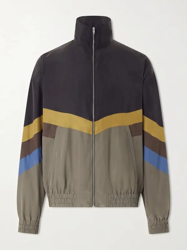 Valentino Garavani Paneled Silk Zip-up Jacket