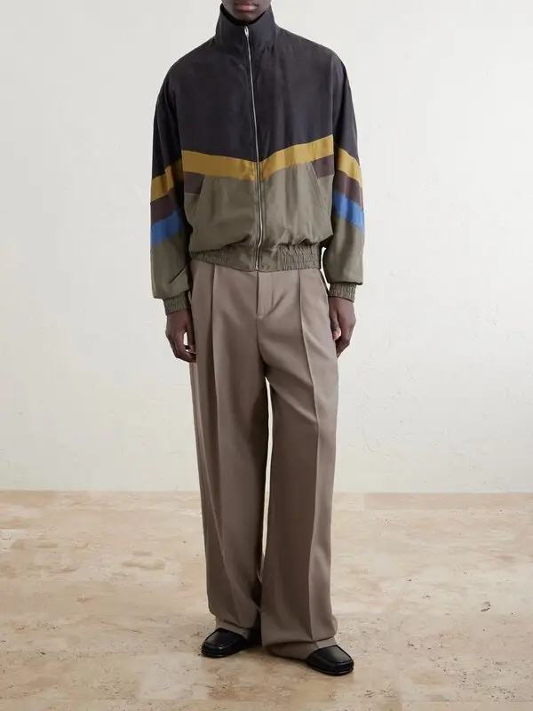 Valentino Garavani Paneled Silk Zip-up Jacket