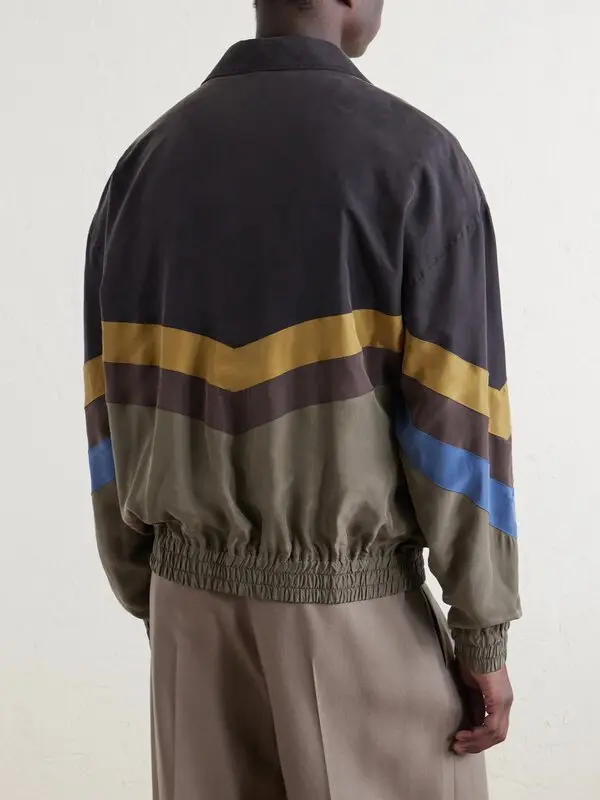 Valentino Garavani Paneled Silk Zip-up Jacket
