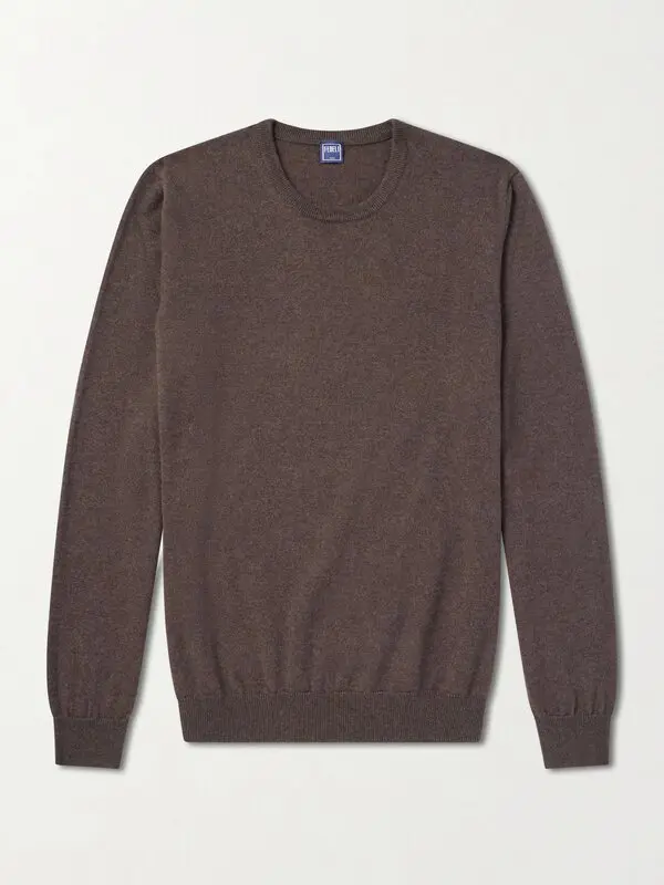 Fedeli One-ply Cashmere Crewneck Sweater - Brown