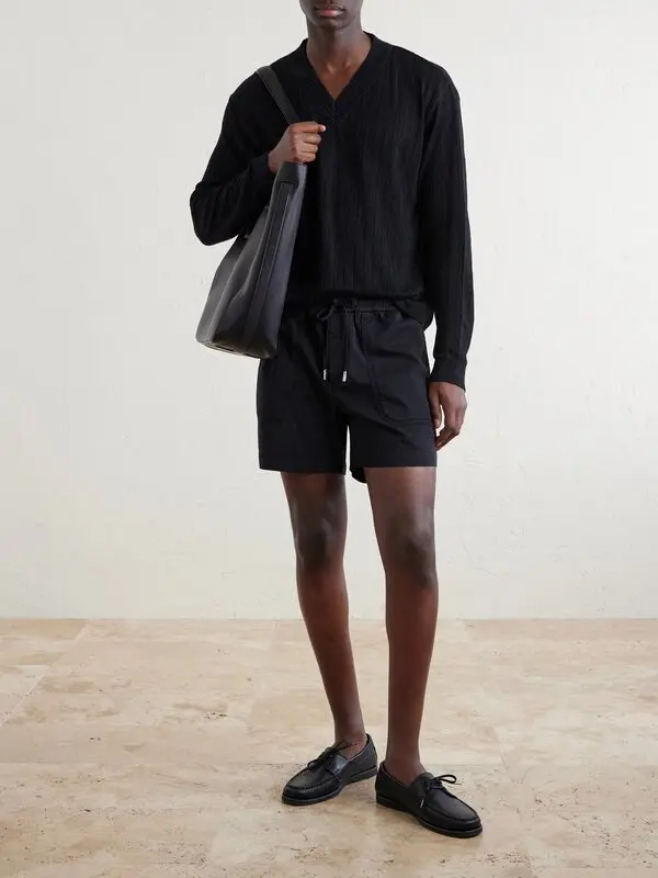 Mr P. Straight-leg Cotton Drawstring Shorts