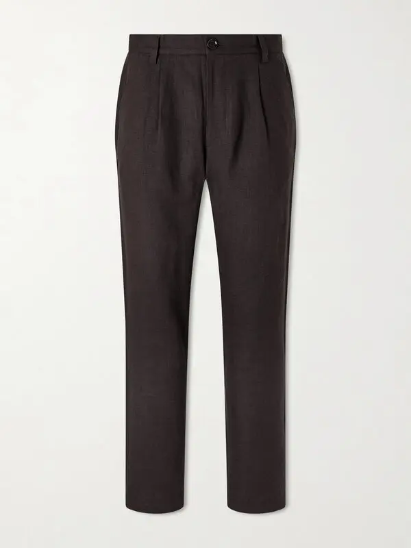 Oliver Peoples Coney Pleated Linen Suit Trousers