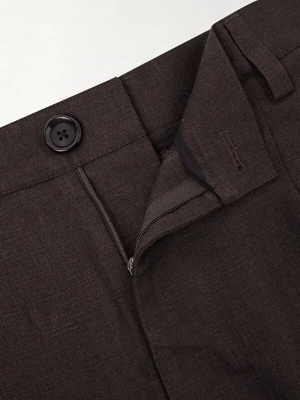 Oliver Peoples Coney Pleated Linen Suit Trousers