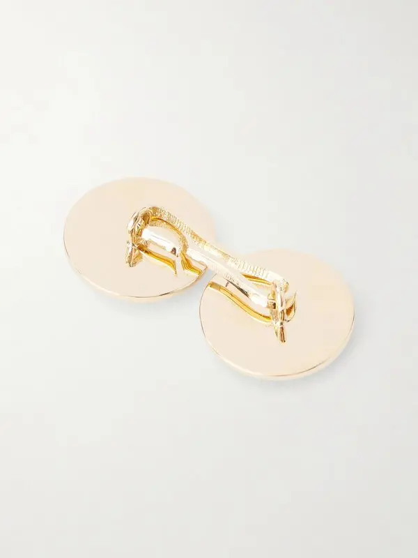 TOM FORD 18kt Yellow Gold And Onyx Round Cufflinks