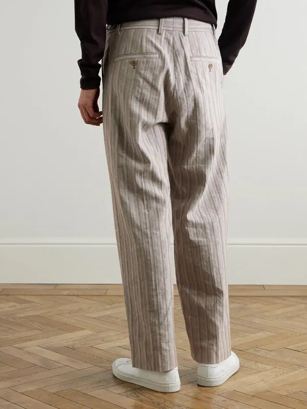 Nn07 Kay 10058 Wide-leg Pleated Herringbone Suit Trousers