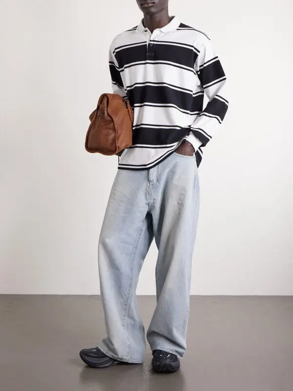 Balenciaga Stripe Cotton Polo Shirt
