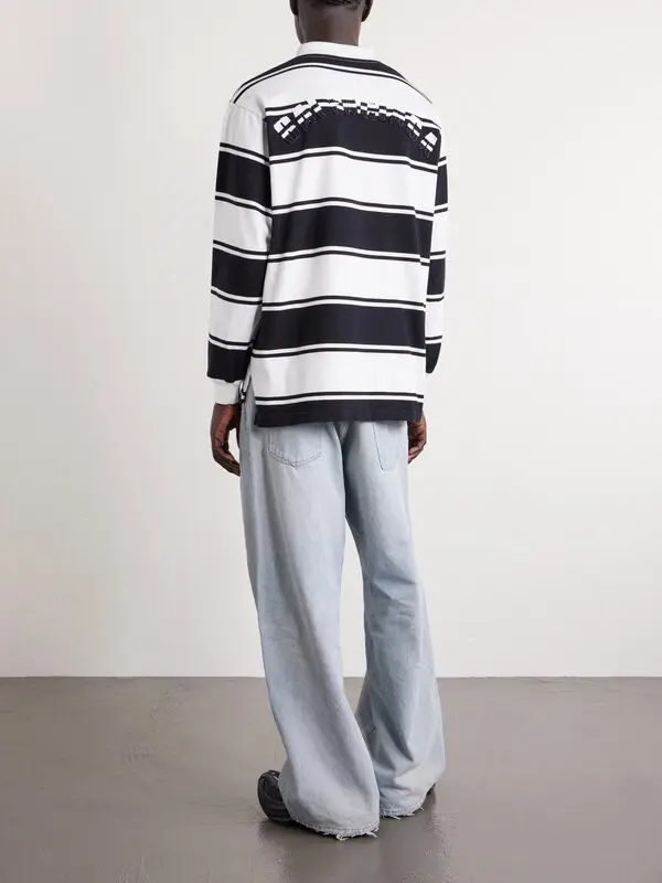 Balenciaga Stripe Cotton Polo Shirt