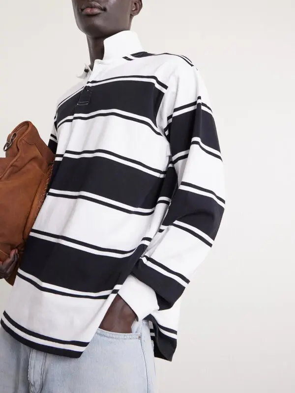 Balenciaga Stripe Cotton Polo Shirt