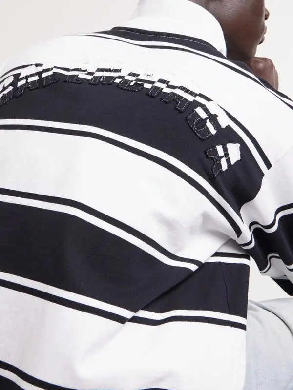 Balenciaga Stripe Cotton Polo Shirt