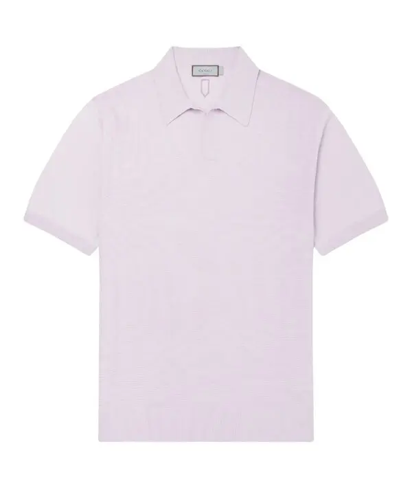 Canali Cotton And Silk-blend Polo Shirt