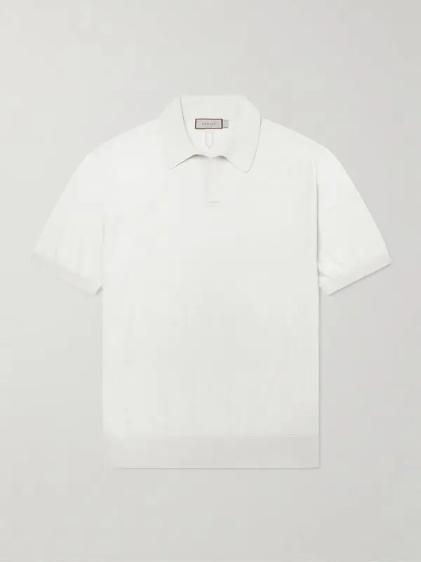 Canali Cotton And Silk-blend Polo Shirt