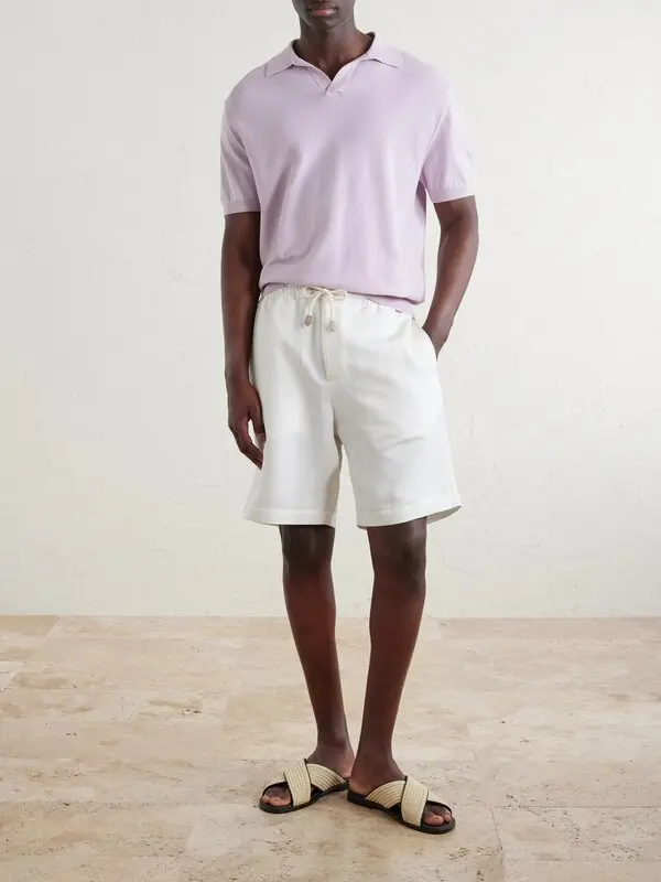 Canali Straight-leg Linen And Silk-blend Bermuda Shorts