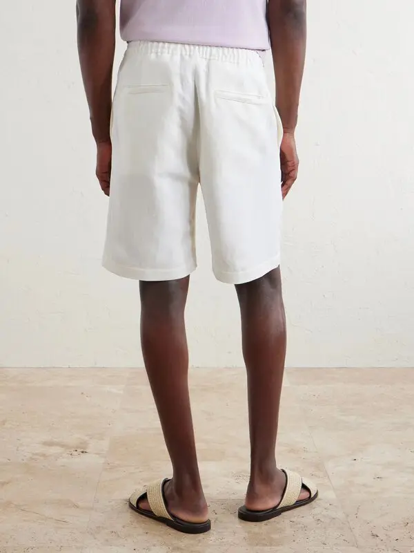 Canali Straight-leg Linen And Silk-blend Bermuda Shorts