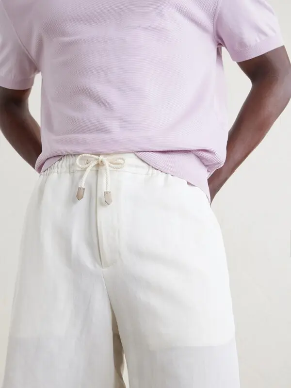 Canali Straight-leg Linen And Silk-blend Bermuda Shorts