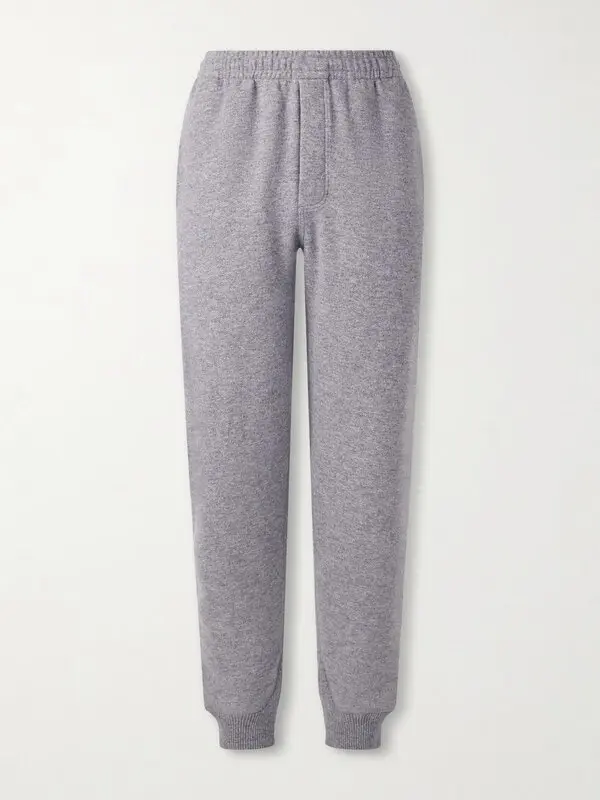 TOM FORD Tapered Cashmere And Cotton-blend Sweatpants - Gray