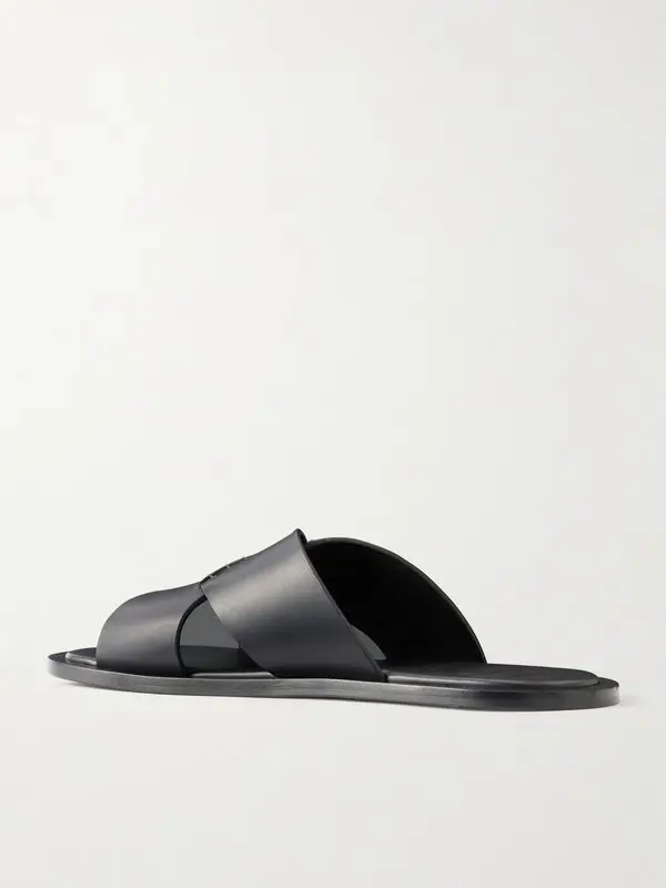 Loewe Flex Criss-cross Leather Slides