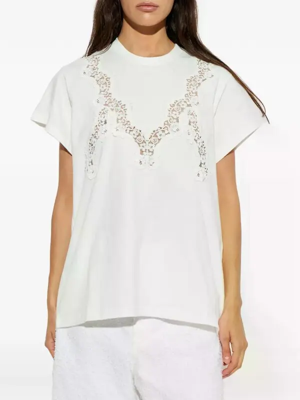 Stella McCartney Lace-trimmed T-shirt
