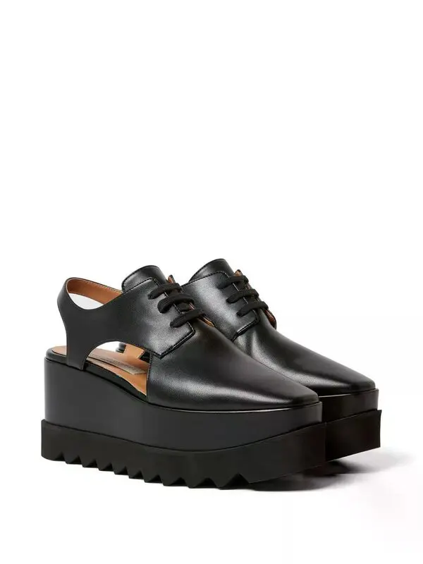 Stella McCartney Elyse Cut-out Wedge Derby Shoes