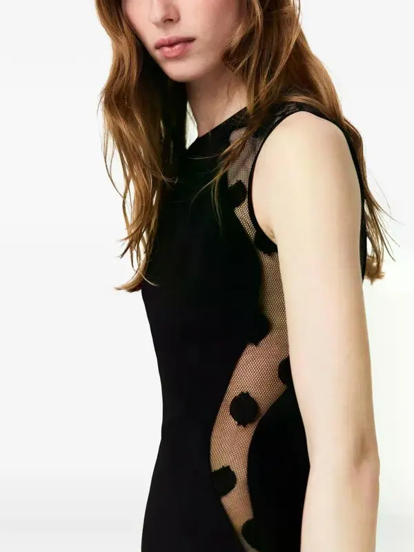 Stella McCartney Polka-dot Mesh-panel Mini Dress
