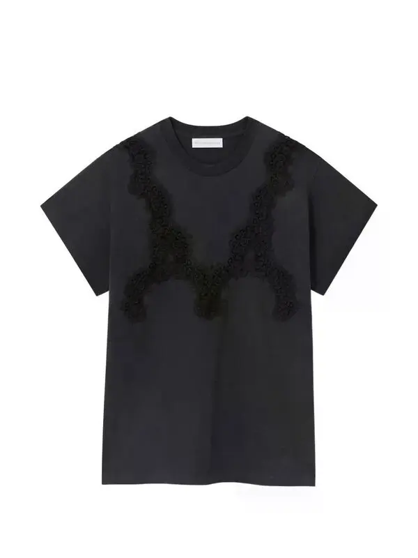 Stella McCartney Lace Detail T-shirt - Black