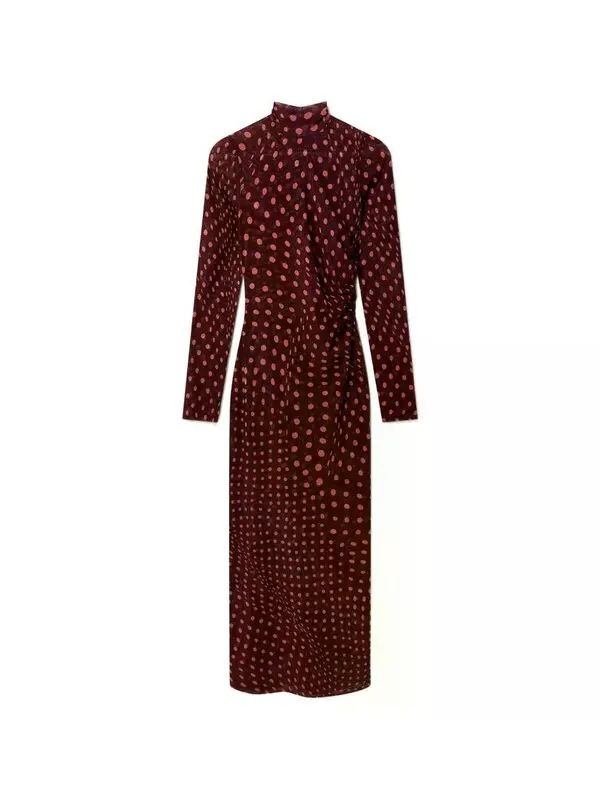 Stella McCartney Polka-dot Ruched Maxi Dress - Red