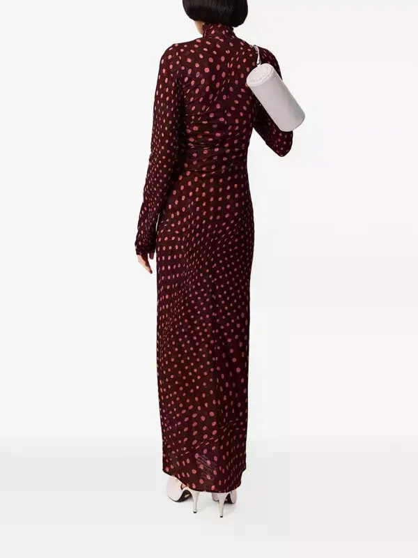 Stella McCartney Polka-dot Ruched Maxi Dress - Red