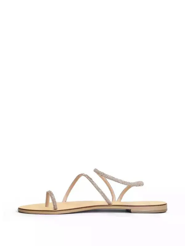 NICOLAS LAINAS Crystal-embellished Toe-strap Sandals