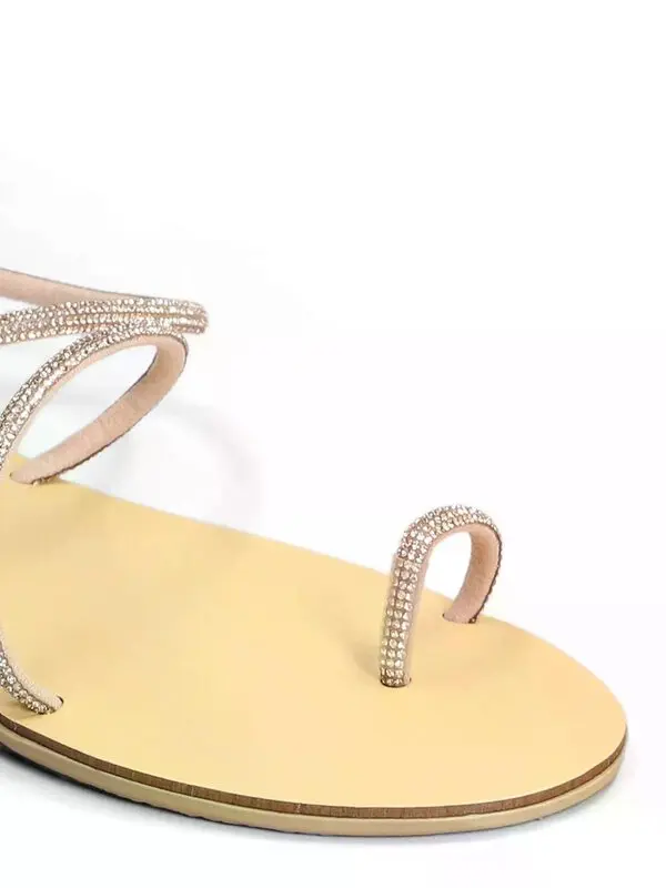 NICOLAS LAINAS Crystal-embellished Toe-strap Sandals