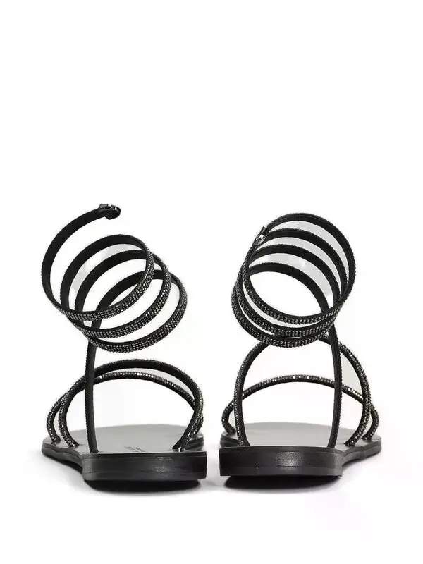 NICOLAS LAINAS Paros Crystal-embellished Spiral Sandals - Black