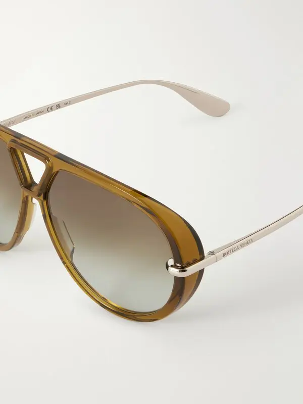 Bottega Veneta Drop' Aviator Acetate Sunglasses